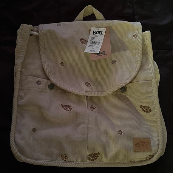 Vans | Bags | Vans Beige Corduroy Hollywell Cinch Backpack | Poshmark